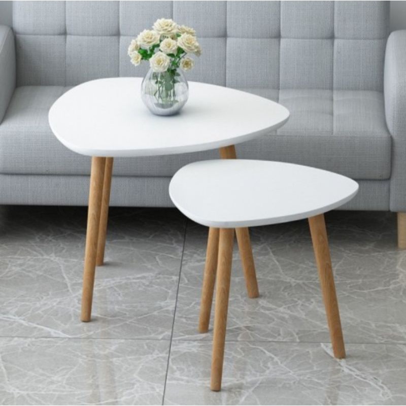 Jual MEJA MINIMALIS MEJA BULAT SCANDINAVIAN RUANG TAMU MEJA SEGITIGA ...