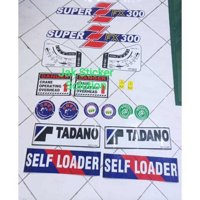Jual Stiker Crane Tadano Super Z FX300 Sticker Alat Berat | Shopee ...