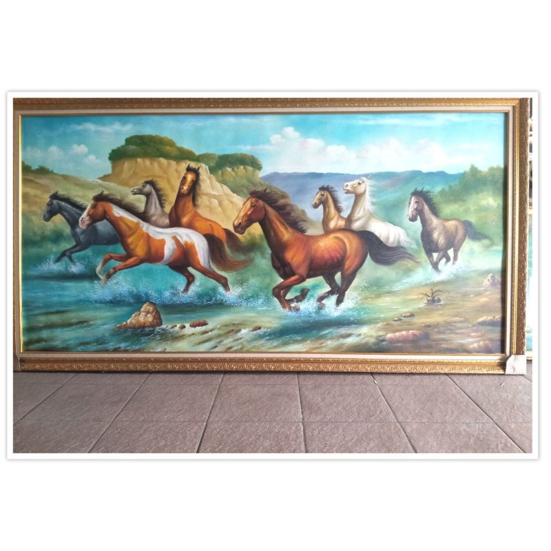 Jual Lukisan Kuda Komplit Bingkai 1 x 2 m | Shopee Indonesia