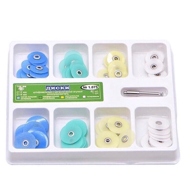Jual Dental Composite Polishing Disc Set 80 pcs 12mm 14mm Mandrel Poles ...