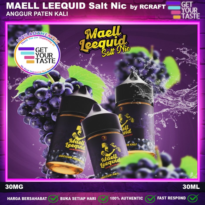 Jual Liquid Maell Leequid Anggur Paten Salt Nic 30ML by Rcraft x Mael ...