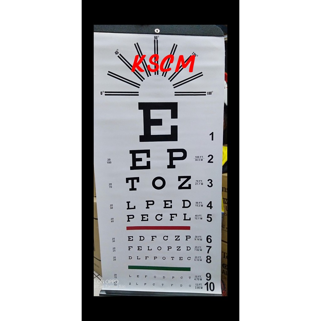 Jual SNELLEN CHART ALPHABET / ALAT TES MATA RABUN JAUH | Shopee Indonesia