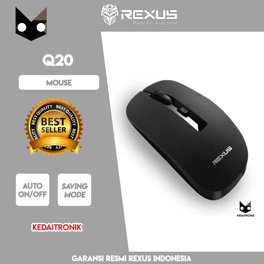Jual Rexus Mouse Q20 Wireless Silent Pixart PMW 3065 Power Saving Nano ...