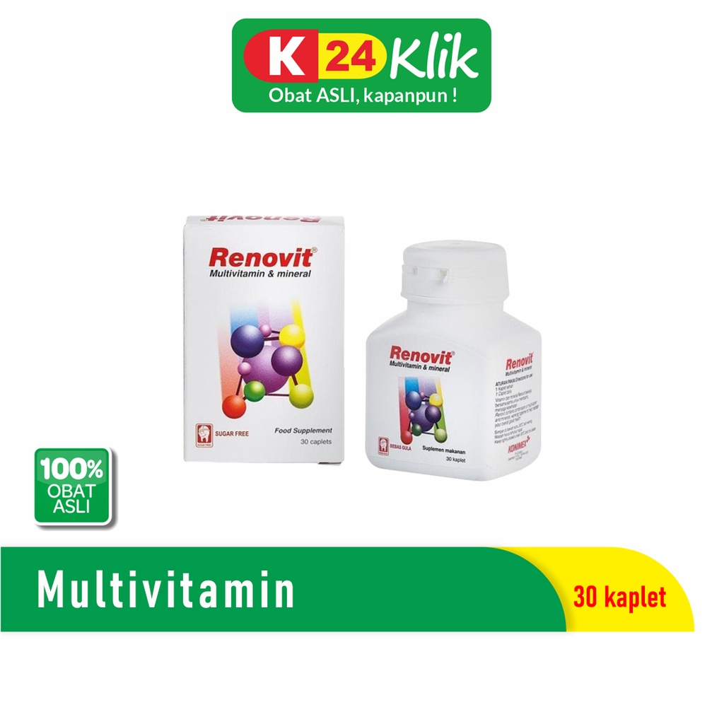 Jual Renovit Kaplet Botol Isi 30 Kaplet (1 Botol) | Shopee Indonesia