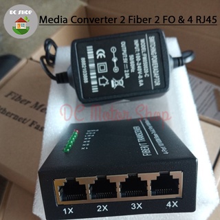Jual Media Converter 2 Port 2 Fiber SC A & B 4 RJ45 Fiber Optic 10/100 ...