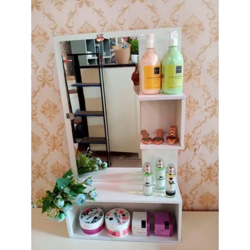 Jual Kaca Rias Dinding Meja Rias Minimalis Cermin Rias Gantung Rak Kaca ...