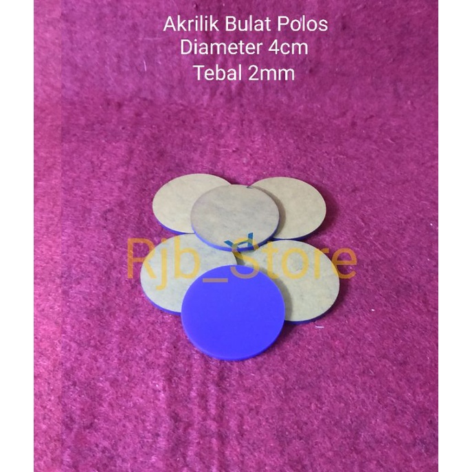 Jual Pin Bros Akrilik Bulat Polos Biru Tebal 2mm (Diameter 4cm ...