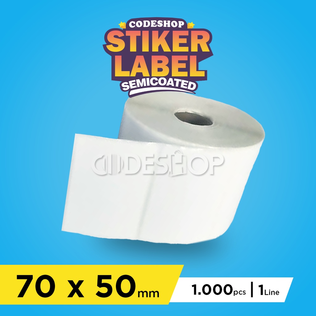 Jual Label Barcode 70 x 50 mm 1 Line Stiker Label Semicoated | Shopee ...