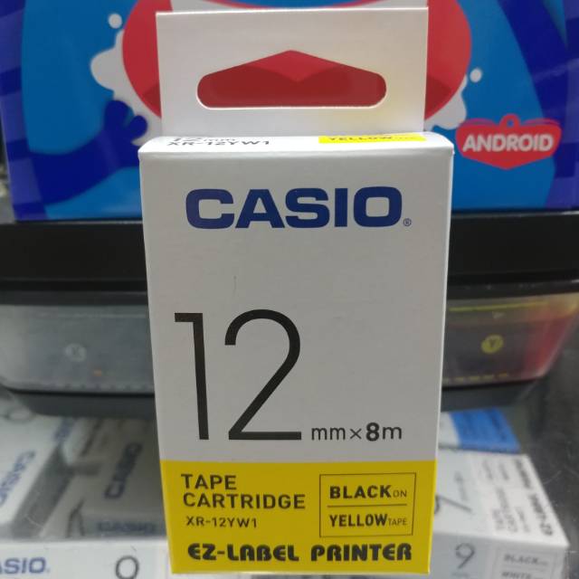 Jual EZ-Label Printer Casio 12mm Black Ink Yellow XR-12YW1 | Shopee ...
