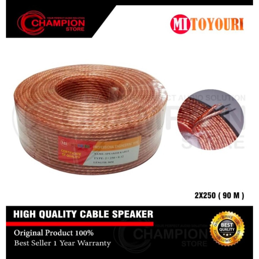 Jual Kabel Speaker Monster Transparan 2x250 90 Meter MITOYOURI | Shopee ...
