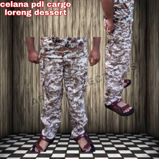 Jual celana pdl panjang loreng dessert / celana cargo lapangan army tactical airsoft outdoor ...
