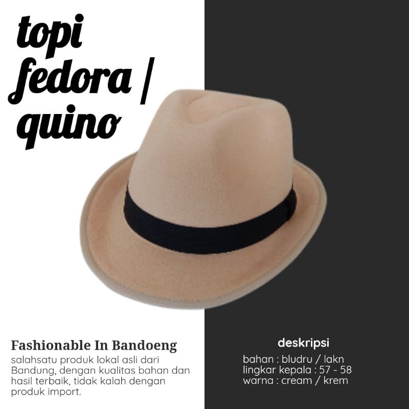 Jual TOPI FEDORA QUINO yang dipakai pak Gubernur Ridwan kamil | Shopee ...