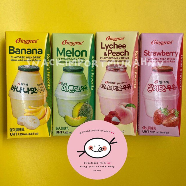 Jual Binggrae Banana / Melon / Lychee Peach Milk / Strawberry - Susu ...