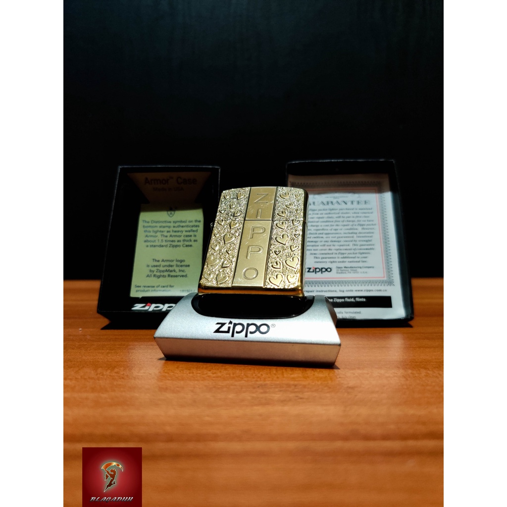 Jual Zippo Armor Love Plated Zippo One Line LZ12341 Special Original With Seal Orange | Shopee ...