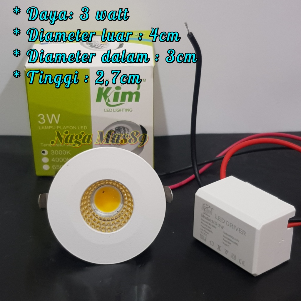 Jual Lampu Downlight Mini LED COB Spot light 3 watt ( KIM-TD- 003 NS ) | Shopee Indonesia