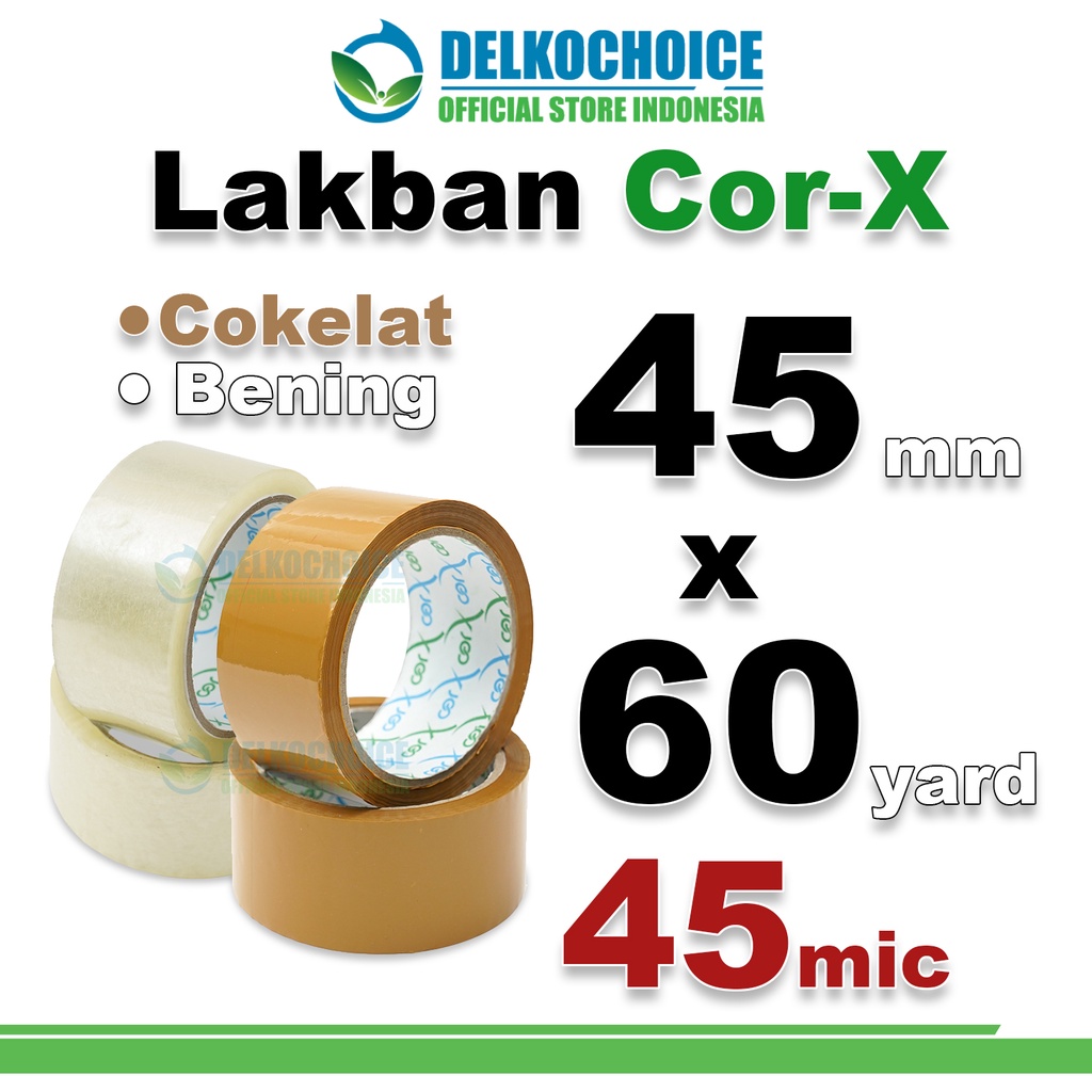 Jual Lakban 45mm x 60Y CorX Plakban Isolasi TAPE PREMIUM TERMURAH ...