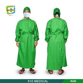 Jual Baju Gown Kedokteran Waterproof // Apd Gown Surgical Bahan Parasut ...