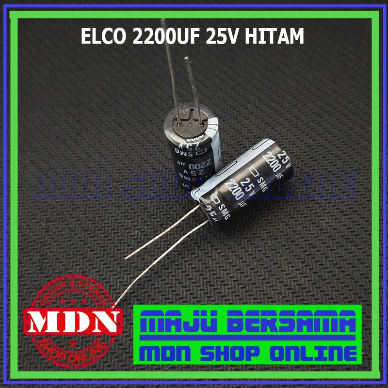 Jual Elco 2200uf 25v - kapasitor 2200uf 25v hitam | Shopee Indonesia