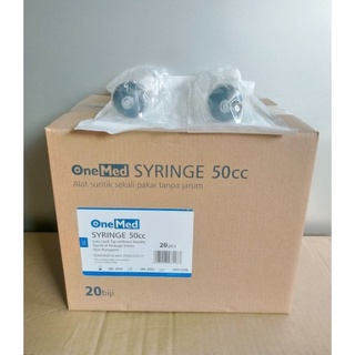 Jual Syringe 50cc Luer Lock Tip Onemed / Spuit 50ml Lubang Tengah Box ...