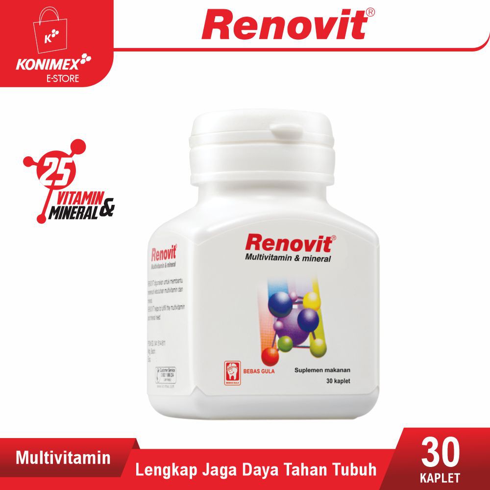 Renovit Multivitamin & Mineral Botol 30 Kandungan Lengkap untuk Sehat ...