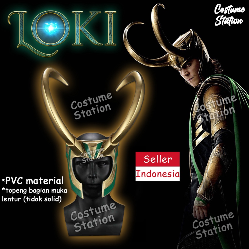 Loki's Horn Set / Tanduk Kepala Loki Topeng Mask Avengers Marvel ...
