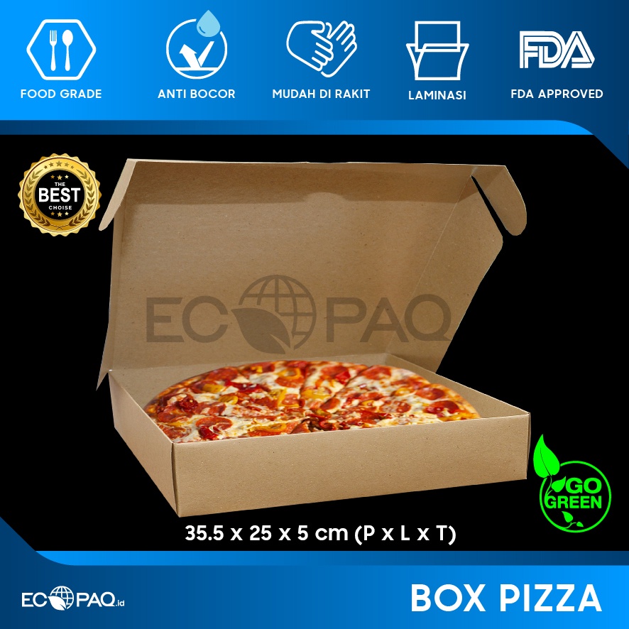 Jual Kotak Pizza - Dus Pizza - Box Pizza - Piza - 35.5x25x5 cm (12 pcs ...