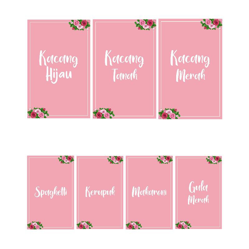 Jual Label Only - Label Sticker Bumbu Dapur Pink Flower Shabby Model 2 ...