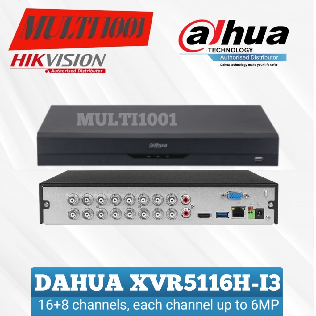 Jual DVR DAHUA 16 CHANNEL XVR5116H-I3 UP TO 5MP FACE RECOGNITION | Shopee Indonesia