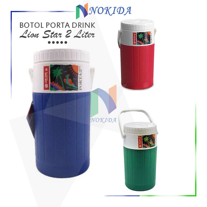 Jual Nokida Botol Teko Air Porta Drink Jar Lion Star 2 Liter | Thermos Plastik Panas Dingin ...