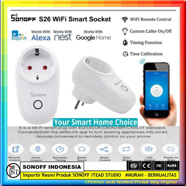 Jual Sonoff S26 Smart Home switch wifi Android ios Socket Wireless Plug ...