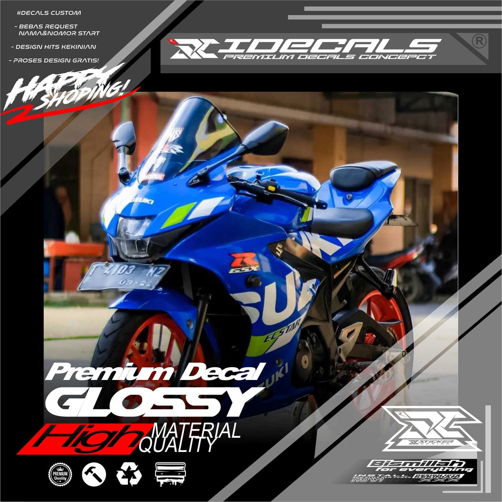 Jual 00201 sticker decals fullbody custom suzuki gsx r150 tema desain ...