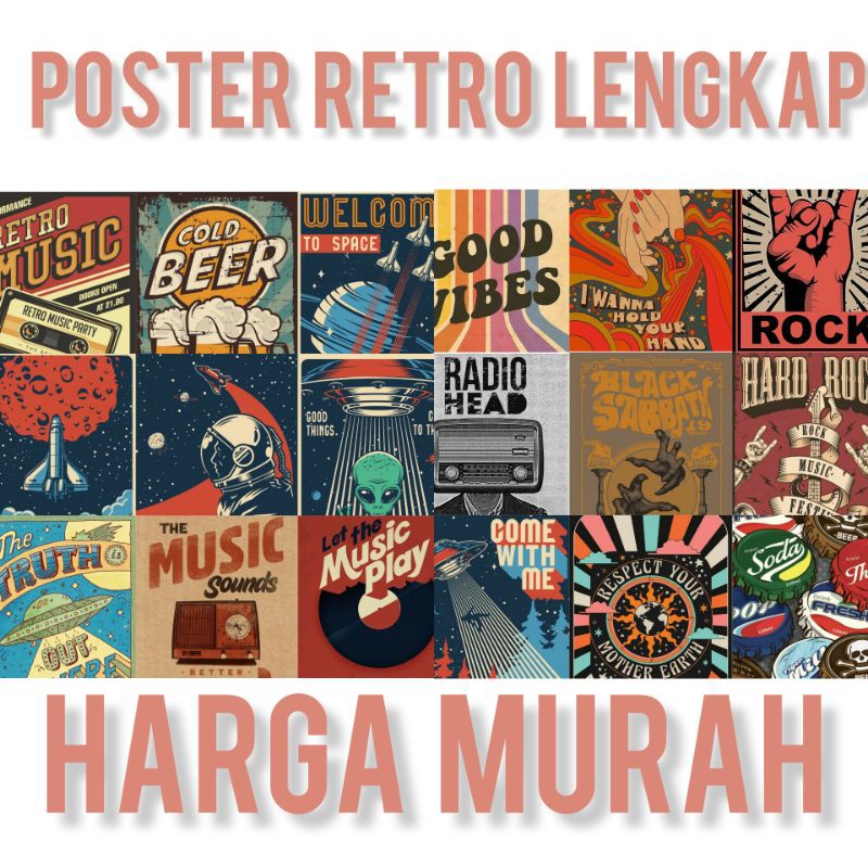 Jual Cetak/Jual Poster Retro Murah A4/A5 Promo! | Shopee Indonesia