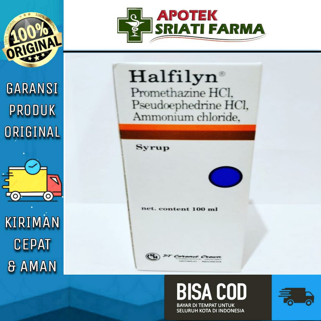 Jual Halfilyn Syrup 100ml - Obat Untuk Batuk Berdahak & Pilek | Shopee ...