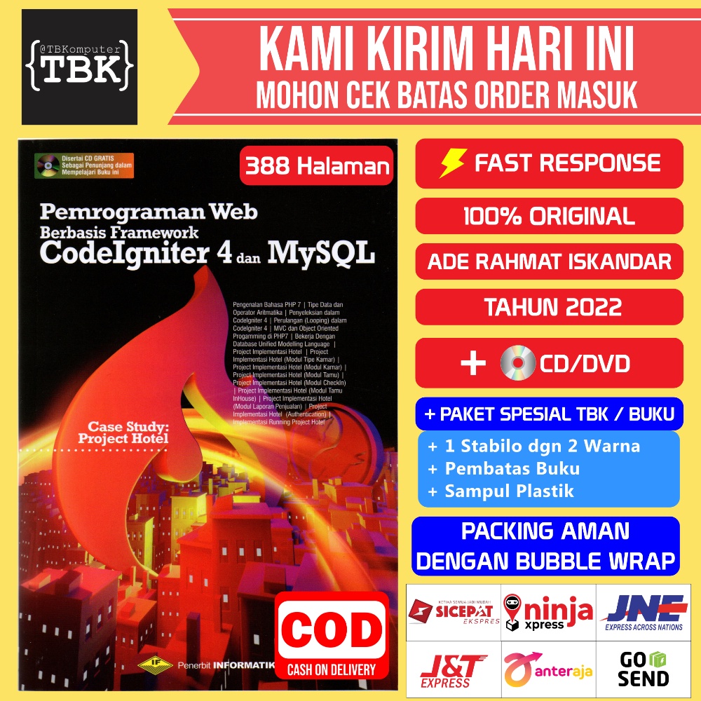 Jual Buku Pemrograman Web Berbasis Framework Codeigniter 4 Dan Mysql