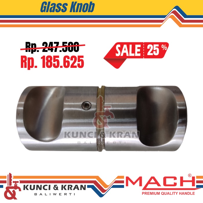 Jual Handle pintu kaca shower Mach GK 02 1,5" SS Glass Knop Stainless ...