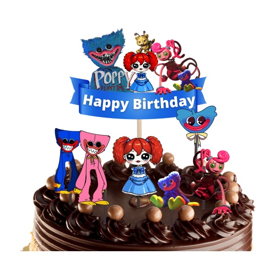 Jual cake topper poppy play time / huggy wuggy / hiasan kue happy ...