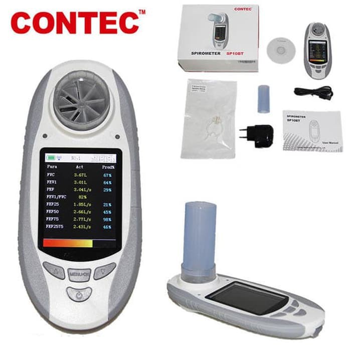 Jual Unik Spirometer CONTEC Monitor Pernafasan Paru Volume FEV1 FVC ...