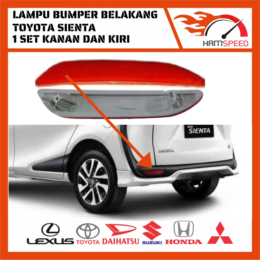 Jual LAMPU BUMPER BELAKANG SIENTA 1 SET/2 PCS ( KANAN DAN KIRI ...