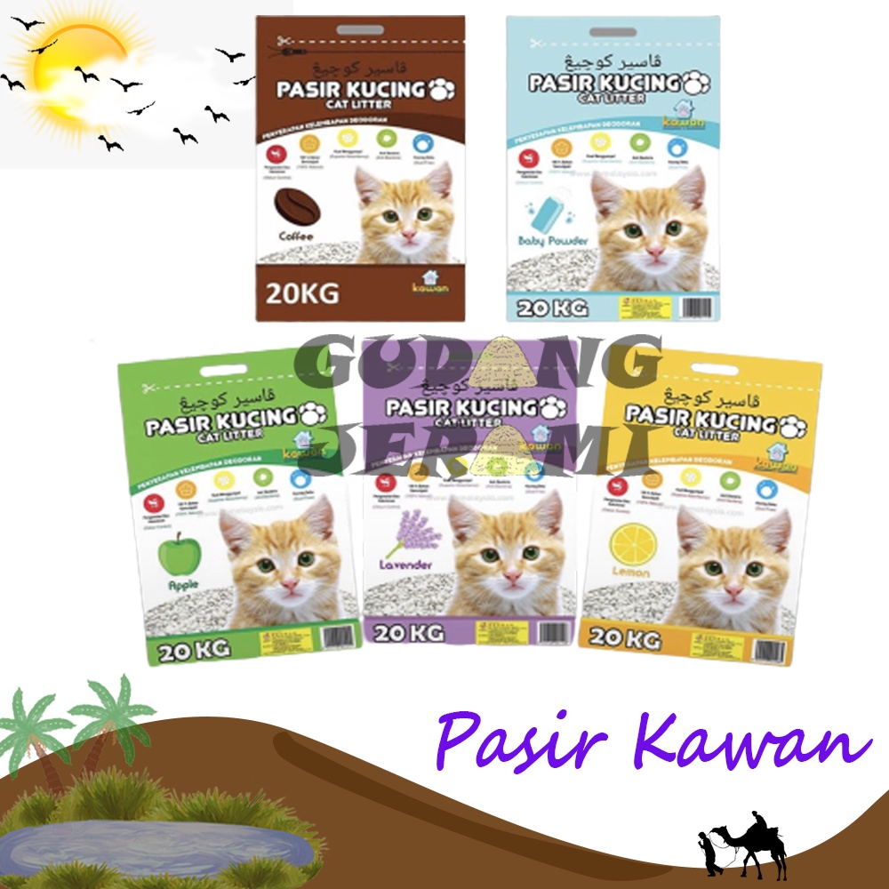 Jual OJOL - Pasir Kucing KAWAN 20 kg Pasir Gumpal Wangi Bentonite 20 kg | Shopee Indonesia
