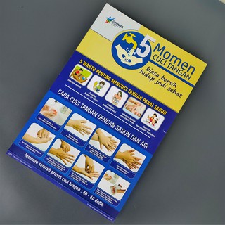 Jual Poster 5 Momen Cuci Tangan - Petunjuk Cuci Tangan Dengan Benar ...