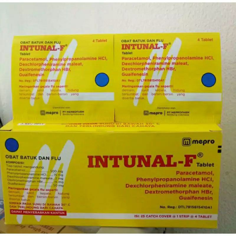 Jual OBAT FLU INTUNAL F 1 STRIP ISI 4/ OBAT BATUK PILEK/ OBAT FLU BATUK ...
