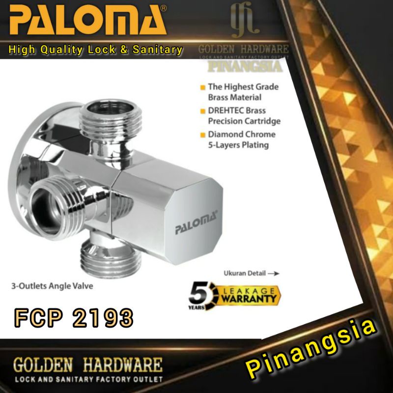 PALOMA STOP KERAN CABANG TOILET 3 CABANG 1/2" STOP KRAN AIR FCP 2193 ...