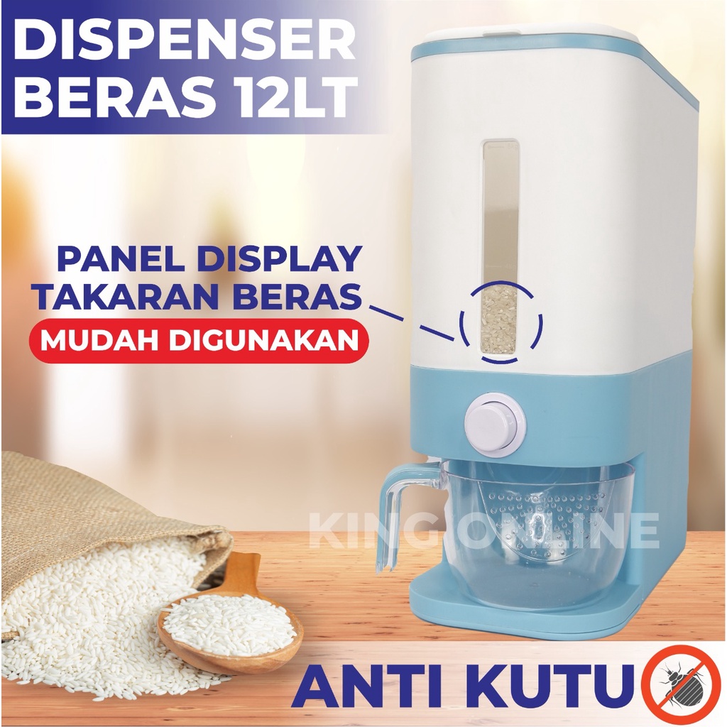 Jual Dispenser beras BIRU / Dispenser box higienis 12 Liter / Tempat ...