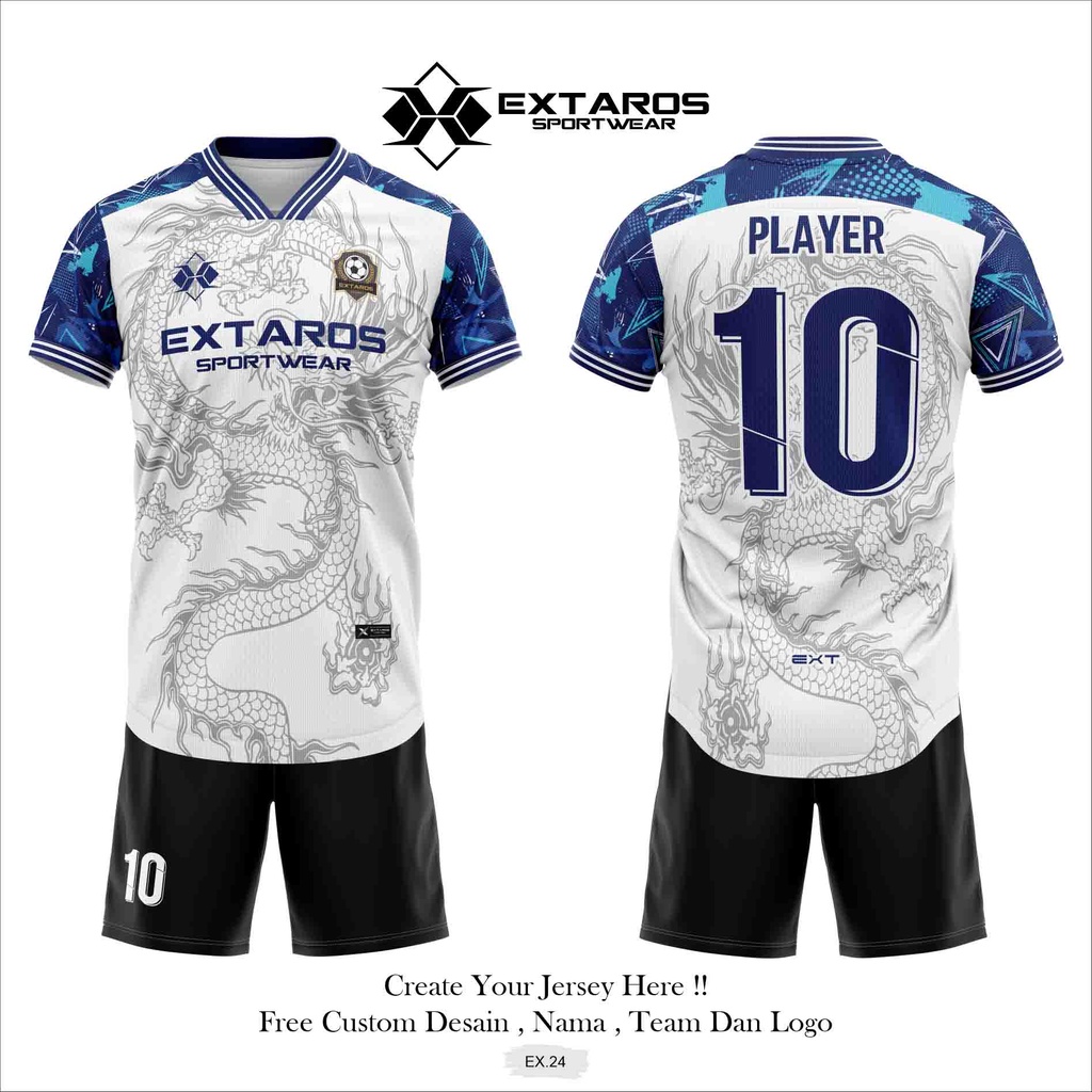 Jual JERSEY FUTSAL CUSTOM FULL PRINT - RETRO DRAGON EXTAROS KODE 24 ...