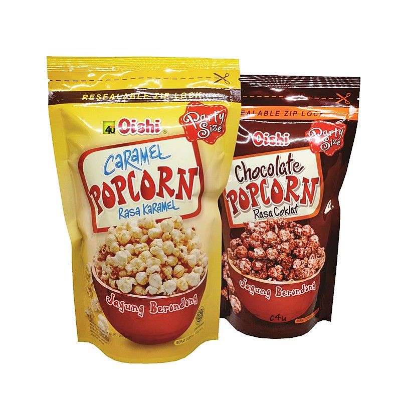 Jual Oishi Popcorn Refill Coklat Caramel / Sponge Pouch | Shopee Indonesia