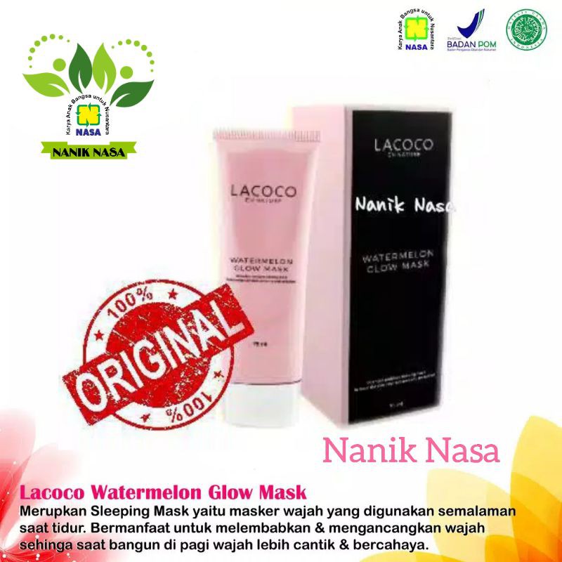 Jual Lacoco Watermelon Glow Mask (Wgmask Original Nasa) | Shopee Indonesia
