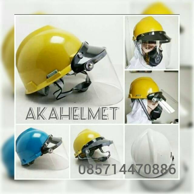 Jual Helm Apd mask shield anti virus + kaca bisa naik turun | Shopee ...