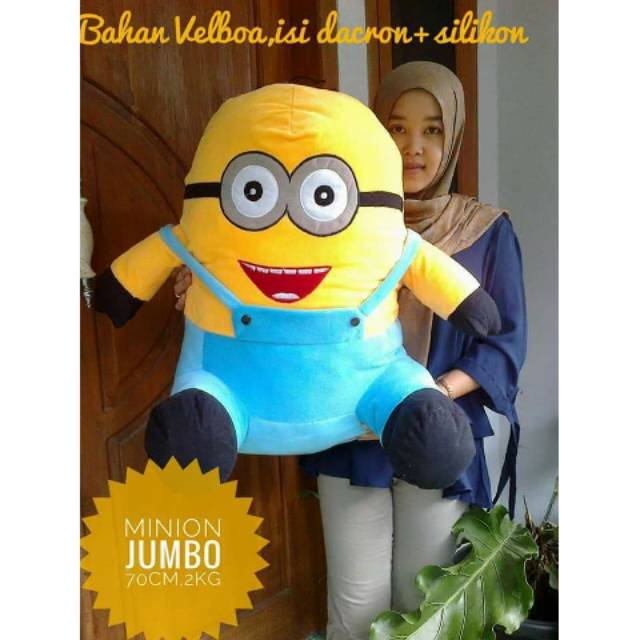 Jual PROMO MURAH BONEKA MINION MATA DUA JUMBO KUNING BIRU MINIONS ...