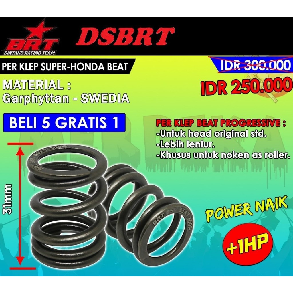 Per Klep BRT BEAT Karbu FI ESP POP Street Genio Scoopy Spacy Vario 110 FI OVAL PROGRESIF ...