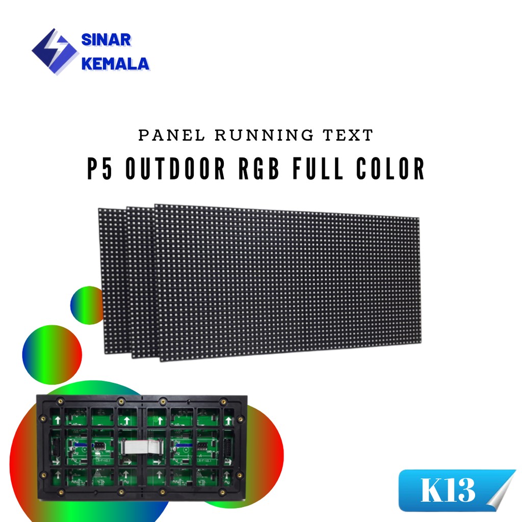 Jual Modul P5 Outdoor RGB Full Color SMD HUB-75 32 x 16cm Panel Running ...
